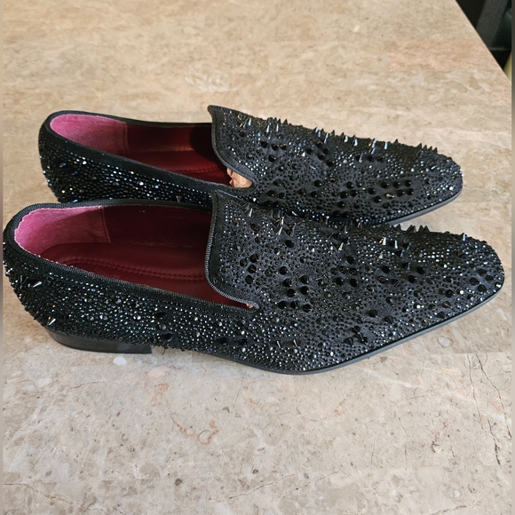 Enzo Romeo | Shoes | Enzo Romeo Fashion Rhinestone Studs Tuxedo Slip On ...